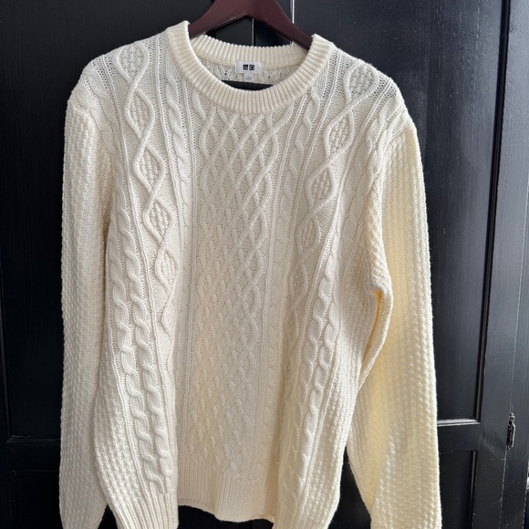 Uniqlo | Sweaters | Uniqlo Cream Cable Knit Sweater | Poshmark